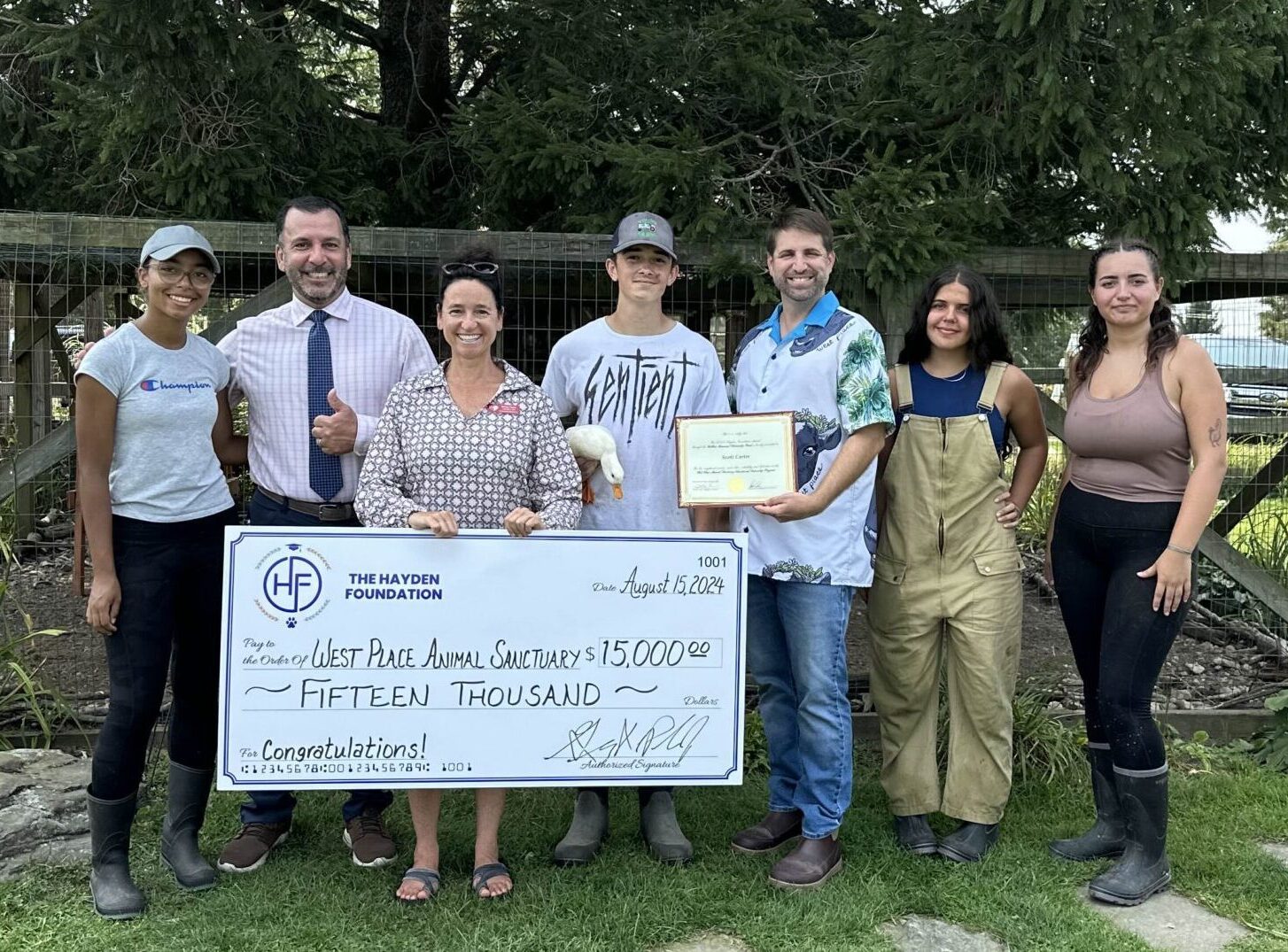 The Hayden Foundation Donates $15,000 to West Place Animal Sanctuary ...